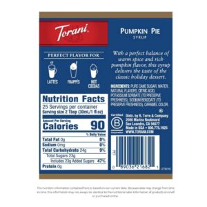 Torani Syrup, Pumpkin Pie, 25.4 Ounces (Pack of 4)