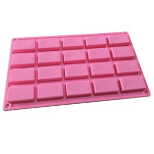 Allforhome 20 Cavities Rectangle Silicone Soap Molds Handmade Guest Sample Soap Molds Ice Cube Tray Biscuit Candy Chocolate Bar DIY Molds Moulds