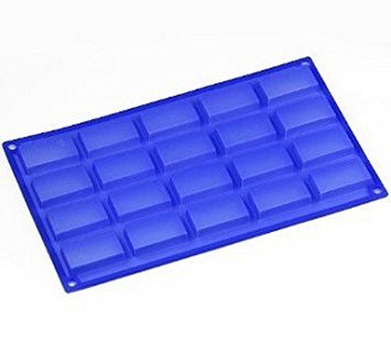 Allforhome 20 Cavities Rectangle Silicone Soap Molds Handmade Guest Sample Soap Molds Ice Cube Tray Biscuit Candy Chocolate Bar DIY Molds Moulds