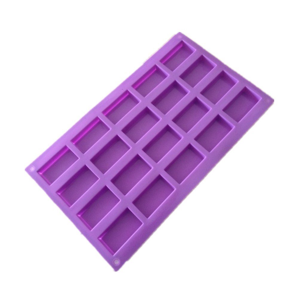 Allforhome 20 Cavities Rectangle Silicone Soap Molds Handmade Guest Sample Soap Molds Ice Cube Tray Biscuit Candy Chocolate Bar DIY Molds Moulds