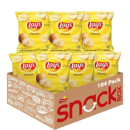 Lay's Potato Chips, Classic, 1 Ounce (Pack of 104)