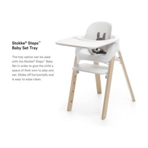 Stokke Steps Baby Set Tray, White - Functional Accessory for Stokke Steps Baby Set High Chair - Give Your Child a Place to Play & Eat - Durable, Tool Free & Easy to Clean