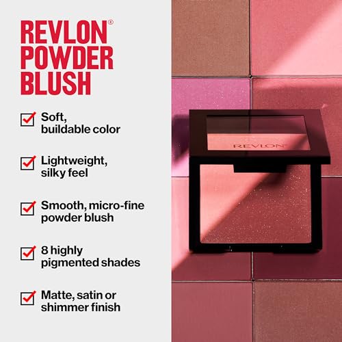 Revlon Blush, Powder Blush Face Makeup, High Impact Buildable Color, Lightweight & Smooth Finish, 003 Mauvelous, 0.17 oz