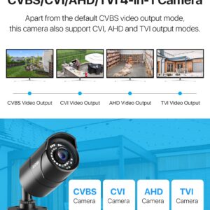 ZOSI 1080P HD 1920TVL Hybrid 4-in-1 TVI/CVI/AHD/960H CVBS CCTV Surveillance Weatherproof Bullet Security Camera Outdoor Indoor,120ft Night Vision,For HD-TVI,AHD,CVI and CVBS/960H analog DVR