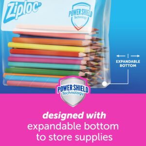 Ziploc Quart Food Storage Slider Bags, Power Shield Technology for More Durability, 42 Count