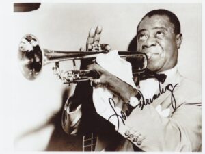 kirkland signature louis armstrong 8 x 10 photo autograph on glossy photo paper