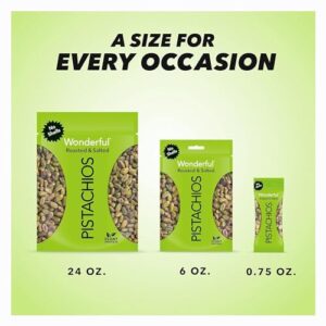 Wonderful Pistachios No Shells, Roasted and Salted Nuts, 6 Ounce Resealable Bag, Protein Snack, On-the Go (6 oz)