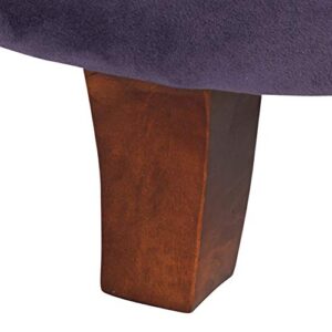 HomePop Velvet Tufted Round Storage Ottoman with Removable Lid, Purple