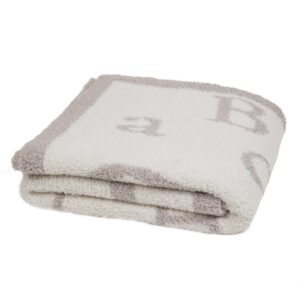 barefoot dreams cozychic abc blanket (stone/cream)