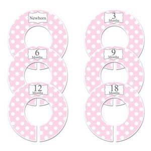 6 baby girl nursery c16 clothing size closet dividers pink polka dots