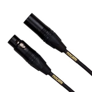 mogami gold studio-100 xlr microphone cable, xlr-female to xlr-male, 3-pin, gold contacts, straight connectors, 100 foot