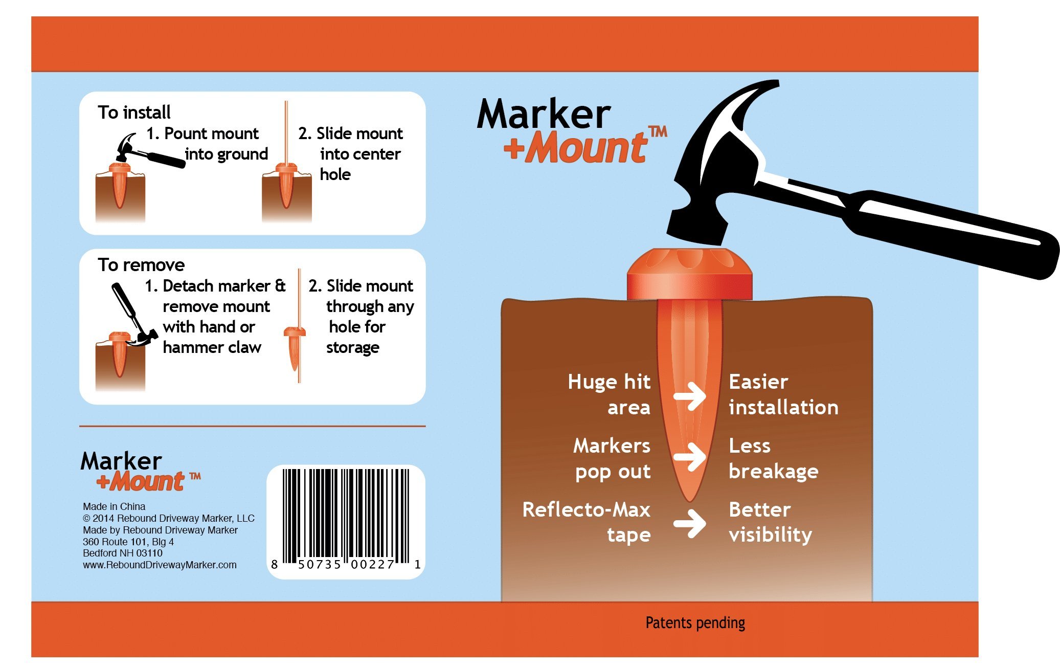 14-001-06 Marker Mount Driveway Stake, 6-Pack