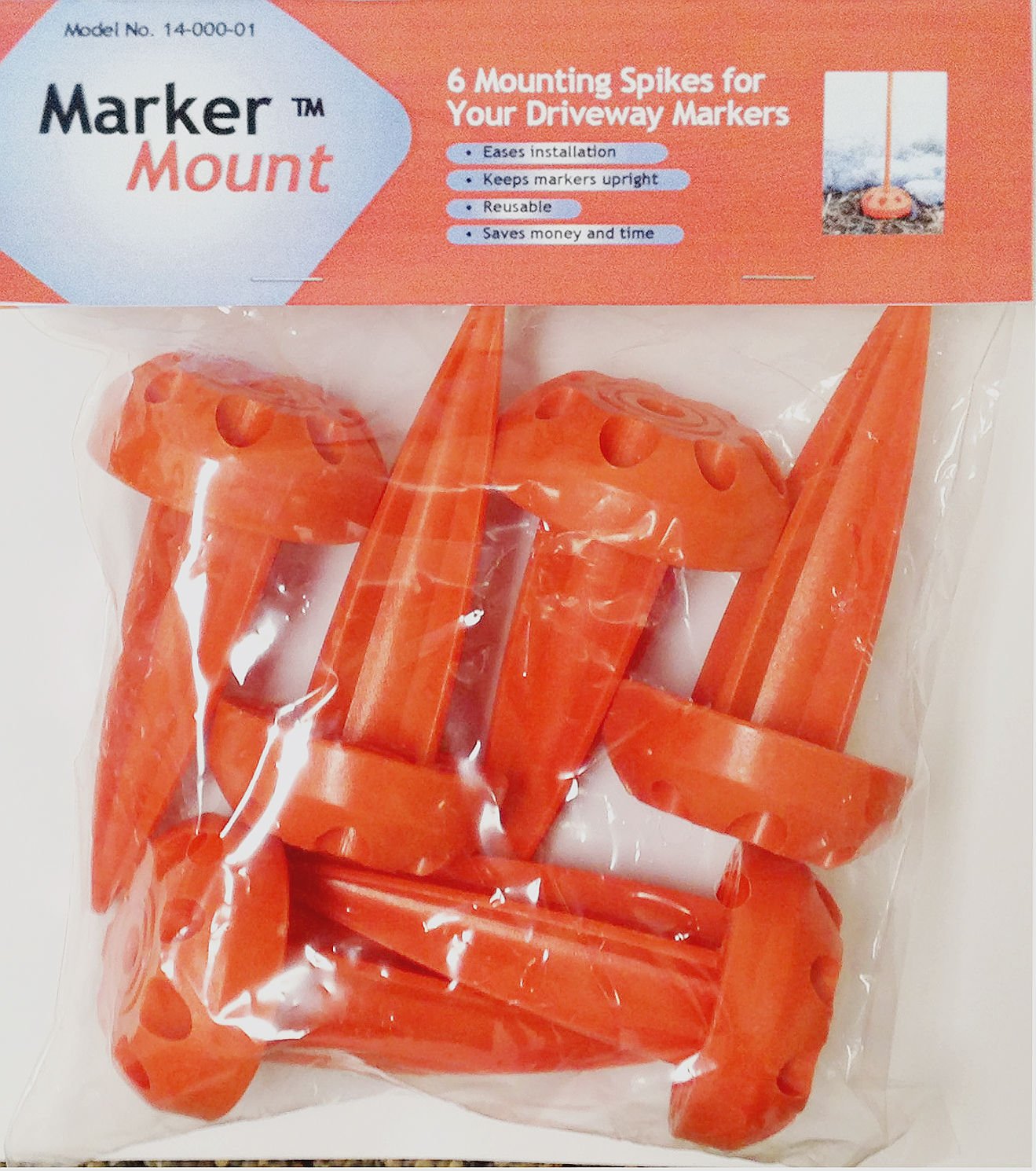 14-001-06 Marker Mount Driveway Stake, 6-Pack