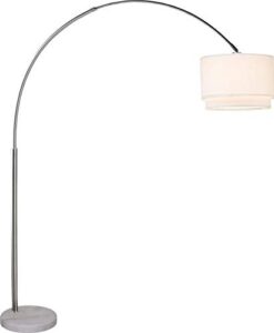 major-q modern 81" arc tall x-large living room-stand up arching drum shade large floor lamp with real marble base for bedrooms-corner lamp for office lighting (white)