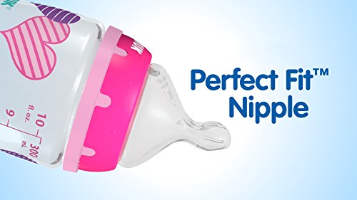 NUK Perfect Fit Baby Bottle, Dots, 3 Count (Pack of 1 )