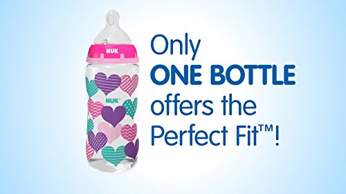 NUK Perfect Fit Baby Bottle, Dots, 3 Count (Pack of 1 )