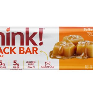 think! Protein Bars with Chicory Root for Fiber, Digestive Support, Gluten Free with Whey Protein Isolate, Salted Caramel, Snack Bars Without Artificial Sweeteners, 1.4 Oz (10 Count)