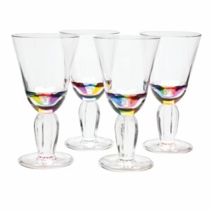 acrylic rainbow wine glasses by merritt international--set of 4 (12 oz.)