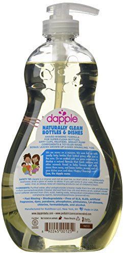 Dapple Baby Bottle & Dish Liquid - Fragrance Free, 16.9 Fl Oz (Pack of 2)