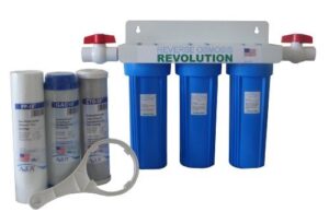 whole house 3-stage water filtration system, 3/4" port with 2 valves and extra 3 filters set