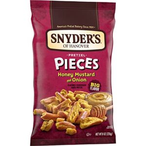 Snyder's of Hanover Pretzel Pieces, Honey Mustard and Onion, 8 oz (Pack of 6)