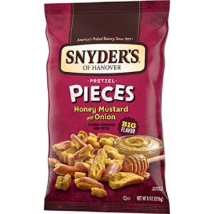 Snyder's of Hanover Pretzel Pieces, Honey Mustard and Onion, 8 oz (Pack of 6)