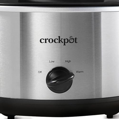 Crock-Pot 4.5 Quarts Manual Design Series Slow Cooker with 3 Manual Heat Settings Cooks Meals for 4 Plus People with Removable Stoneware Bowl, Silver