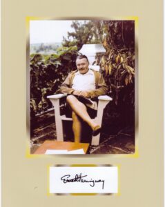 kirkland ernest hemingway, 8 x 10 autograph photo on glossy photo paper