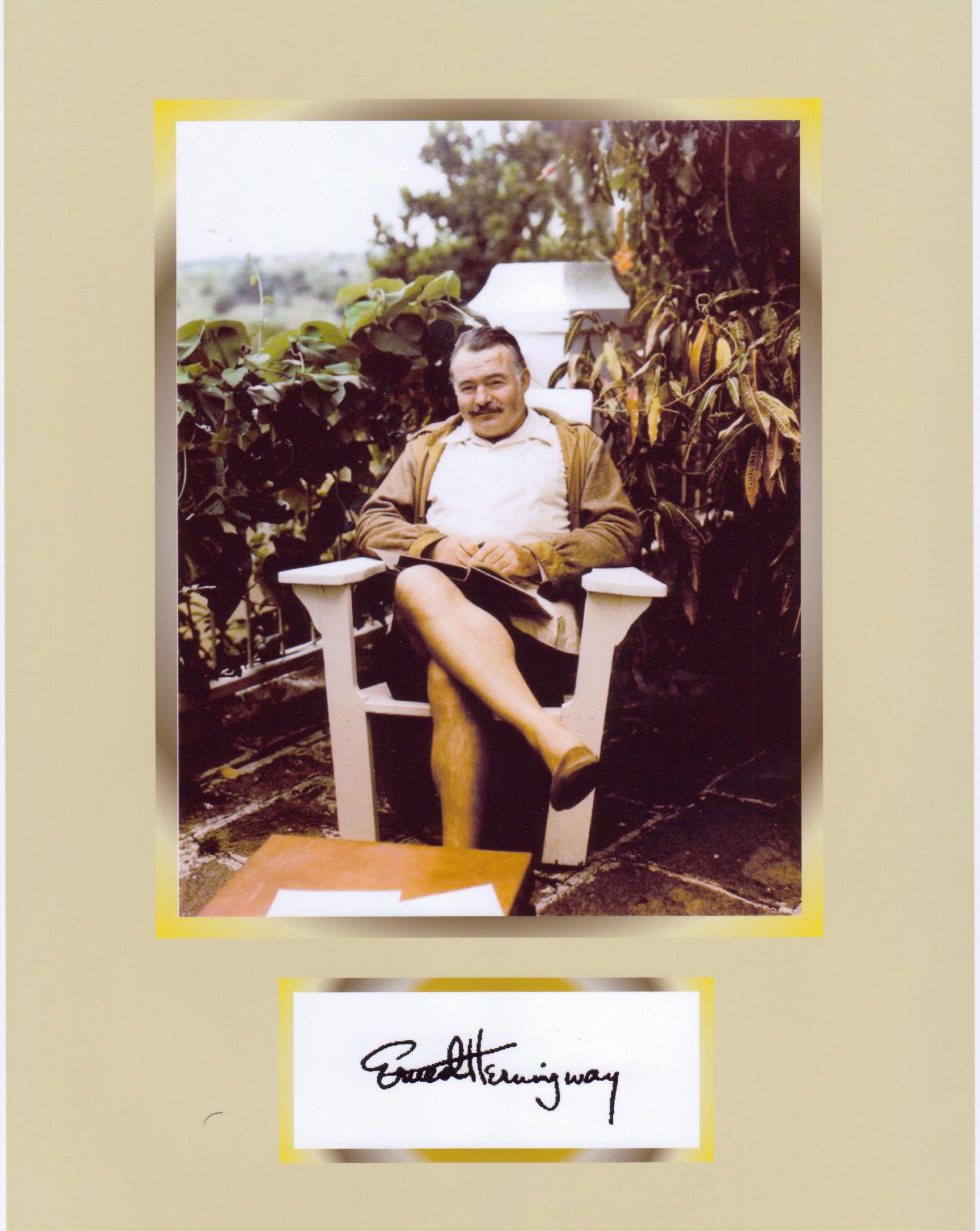 Kirkland Ernest Hemingway, 8 X 10 Autograph Photo on Glossy Photo Paper