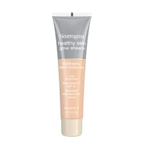 neutrogena healthy skin glow sheers broad spectrum spf 30, ivory to fair 10, 1.1 oz.