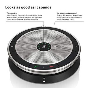 Sennheiser Enterprise Solution SP 20 ML 506050 Sound-Enhanced, User Friendly Mobile Speaker Phone For Desk Mobile Phone Softphone PC Connection Skype for Business Certified, Silver, EXPAND SP 20