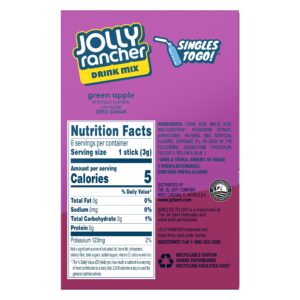 Jolly Rancher Singles To Go Powdered Drink Mix, Green Apple, 72 Total Servings, Sugar-Free Drink Powder, Just Add Water, 0.62 Ounce (Pack of 12)