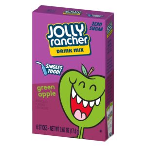 Jolly Rancher Singles To Go Powdered Drink Mix, Green Apple, 72 Total Servings, Sugar-Free Drink Powder, Just Add Water, 0.62 Ounce (Pack of 12)