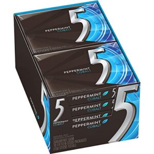 wrigley's 5 cobalt sugar free gum, peppermint, 10 count