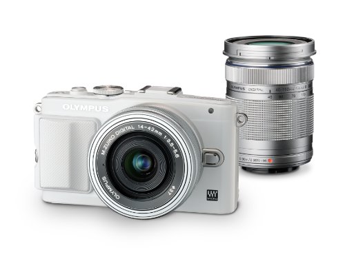 Olympus Mirrorless SLR E-PL6 with ED 14-42mm f/3.5-5.6 EZ and ED 40-150mm f/4.0-5.6 Lens Kit (White) - International Version