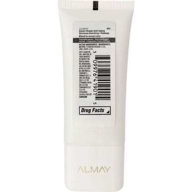 Almay Anti-Aging Foundation, Smart Shade Face Makeup, Medium Coverage, Natural Finish with SPF 20, Hypoallergenic-Fragrance Free, Dermatologist Tested, 100 My Best Light, 1 Oz