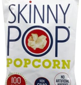 SkinnyPop Original Popcorn, Individual Snack Size Bags, Skinny Pop, Healthy Popcorn Snacks, Gluten Free, 0.65 Ounce (Pack of 30)