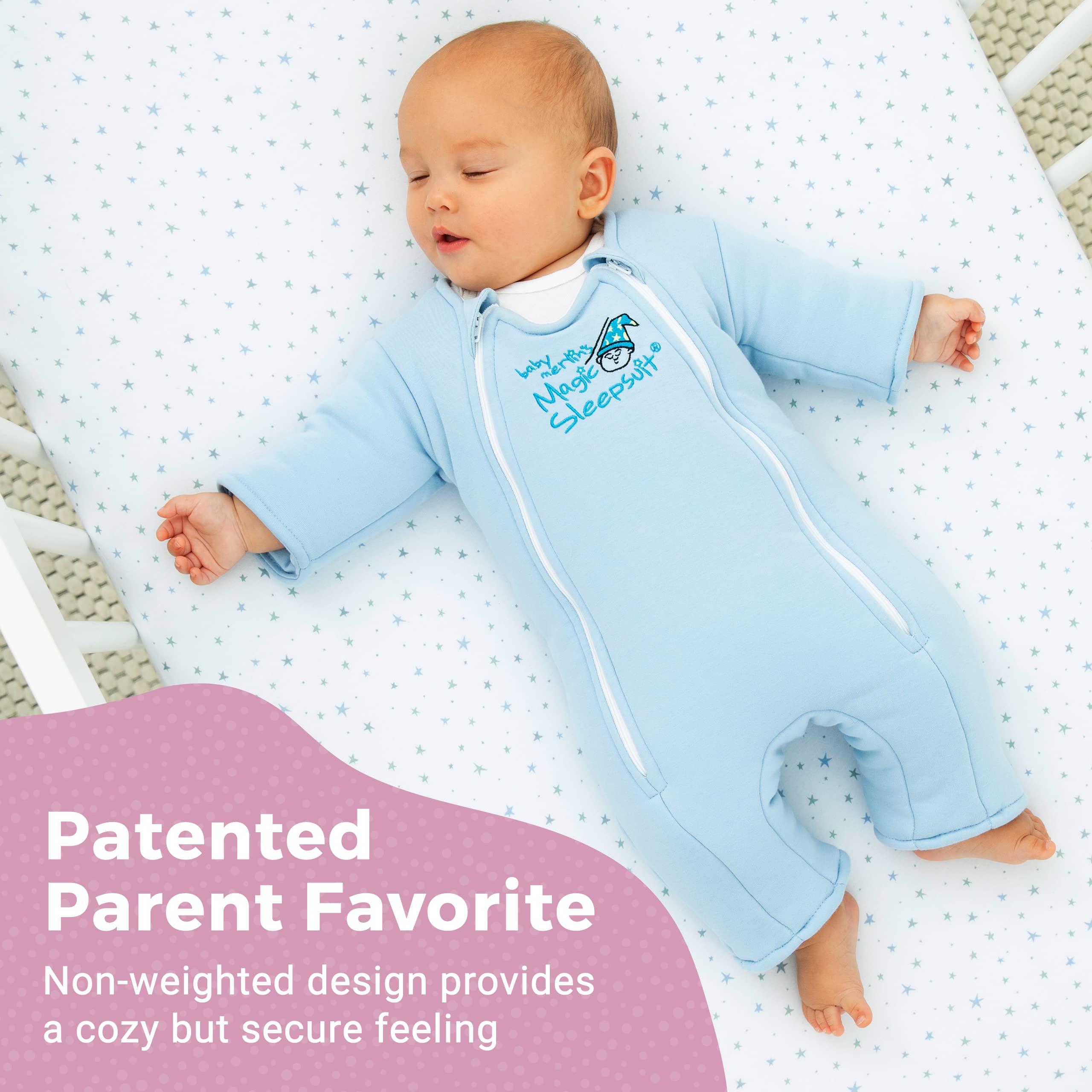 Baby Merlin's Magic Sleepsuit - 100% Cotton Baby Transition Swaddle - Baby Sleep Suit - Cream - 3-6 Months