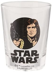 star wars san2356-1 han solo mini glass, 2.4 fl oz (70 ml), clear