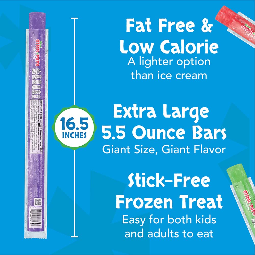 Otter Pops, Giant Original 5.5oz, 27 Ice Pops, Six Zippy Flavors