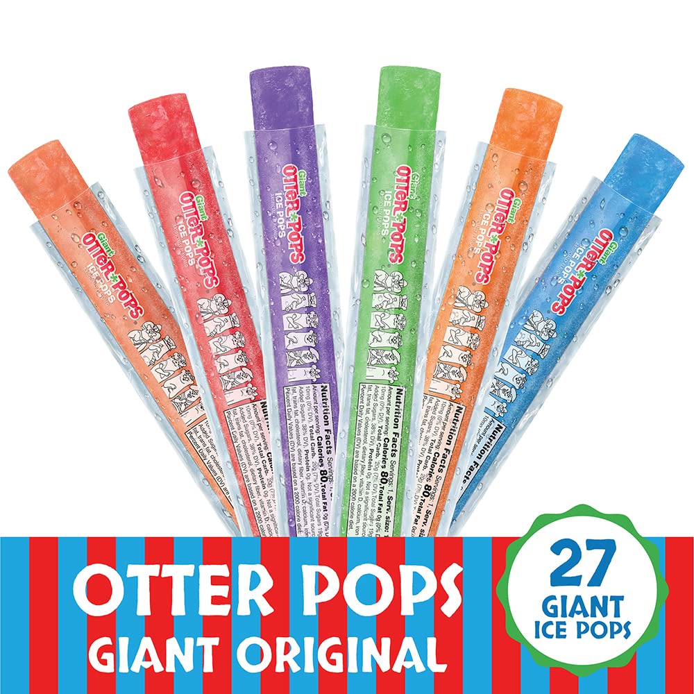 Otter Pops, Giant Original 5.5oz, 27 Ice Pops, Six Zippy Flavors