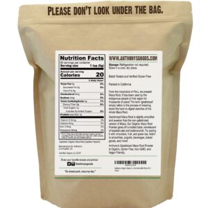 Anthony's Organic Maca Root Powder, 1 lb, Gelatinized for Enhanced Bioavailability, Gluten Free & Non GMO (Pack of 1)