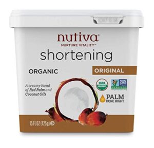 nutiva organic shortening, original, 15 oz