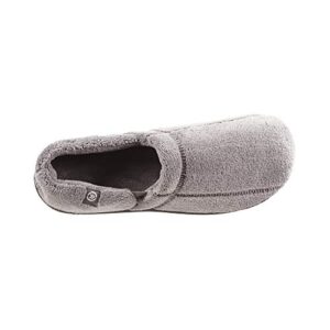 Isotoner Men's Microterry Slip On Slipper Flat Sandals, Charcoal, 9.5