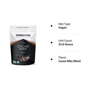 Terrasoul Superfoods Raw Organic Cacao Nibs, 2 Lbs (2 Pack) - Raw | Keto | Vegan