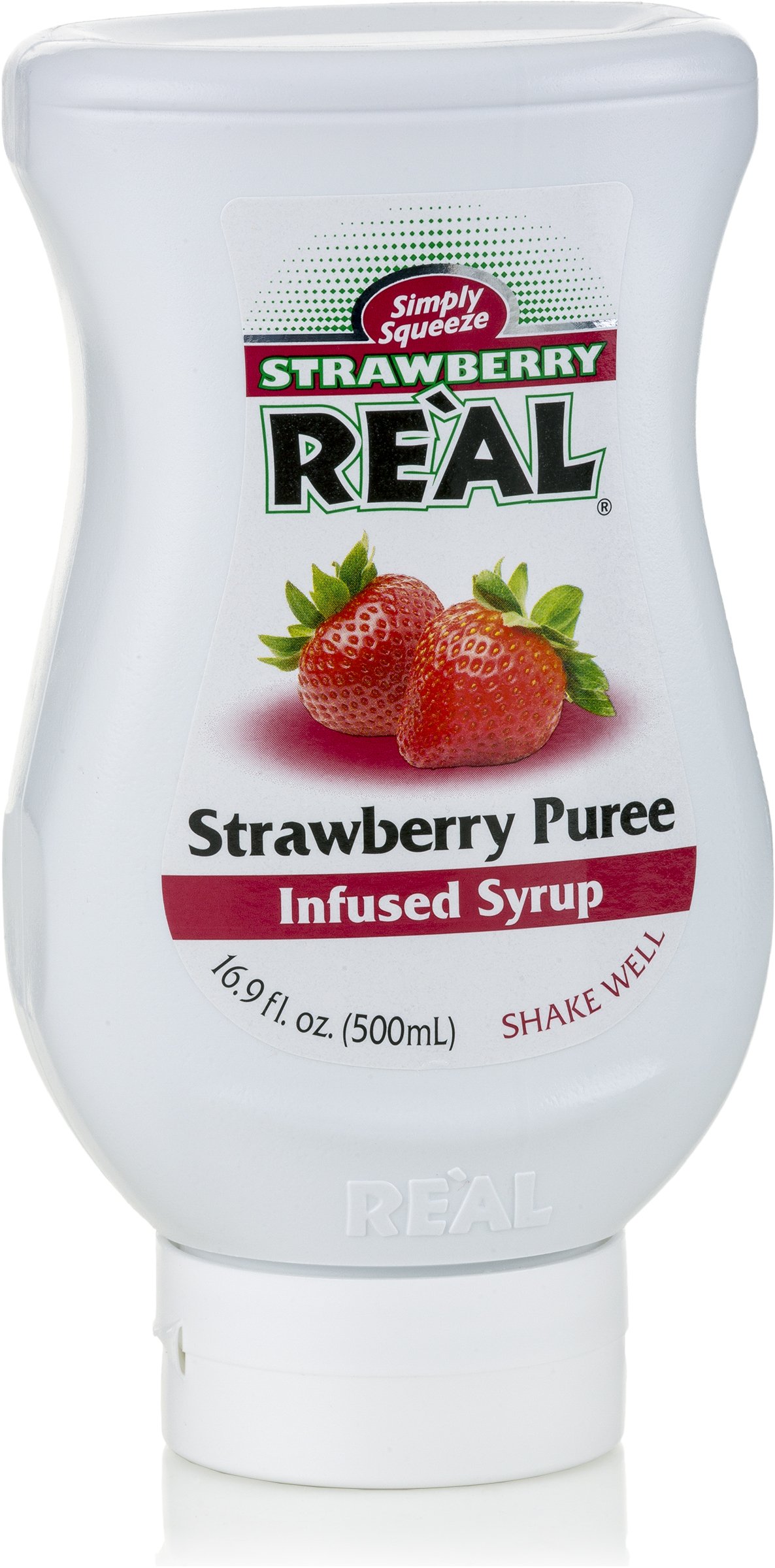 Strawberry Reàl, Strawberry Puree Infused Syrup, 16.9 FL OZ Squeezable Bottle (Pack of 1)