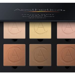 Aesthetica Cosmetics Contour and Highlighting Powder Foundation Palette/Contouring Makeup Kit; Easy-to-Follow, Step-by-Step Instructions Included