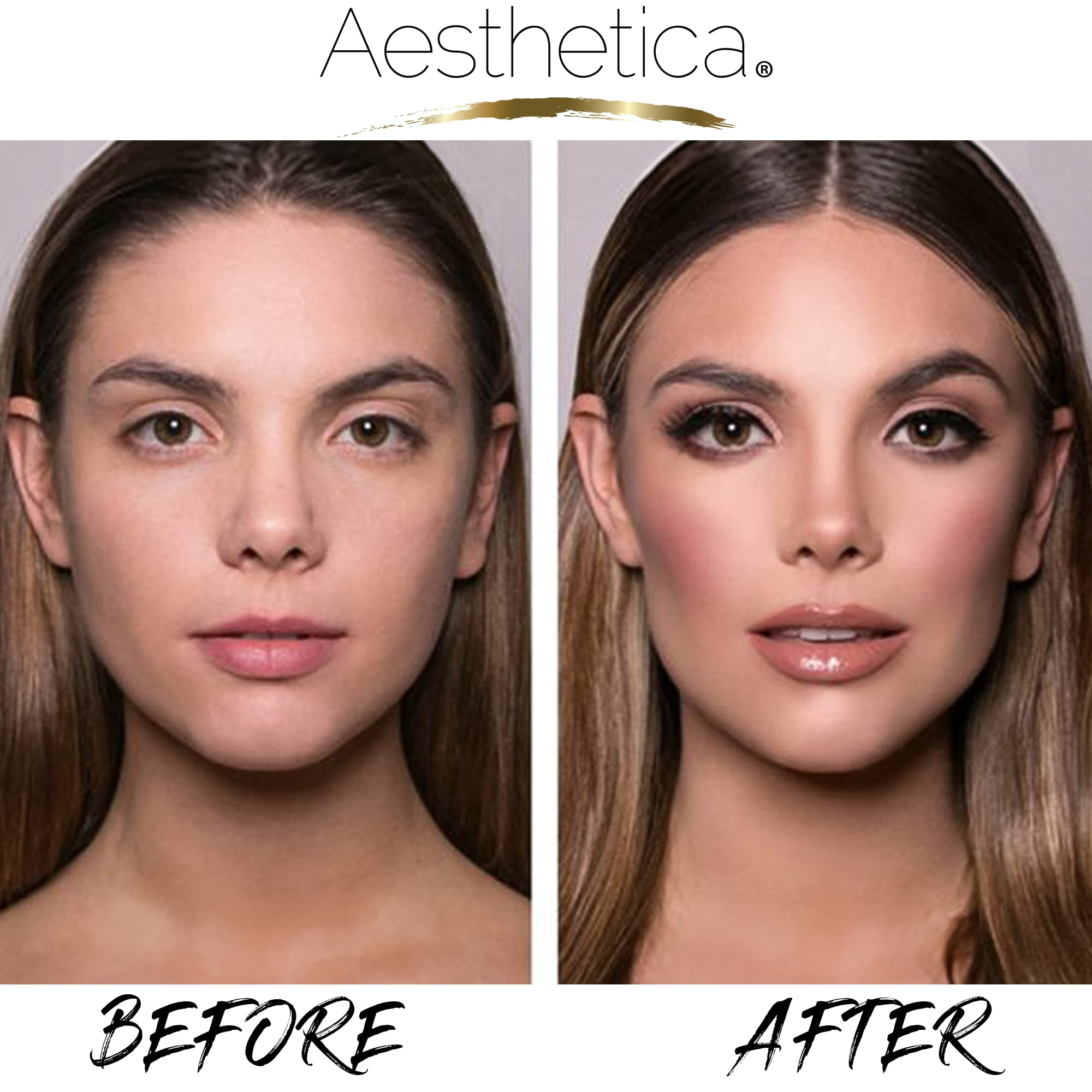 Aesthetica Cosmetics Contour and Highlighting Powder Foundation Palette/Contouring Makeup Kit; Easy-to-Follow, Step-by-Step Instructions Included