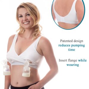 Rumina's Hands Free Classic Pump&Nurse Adjustable Pumping Bra for All Breast Pumps, Black M