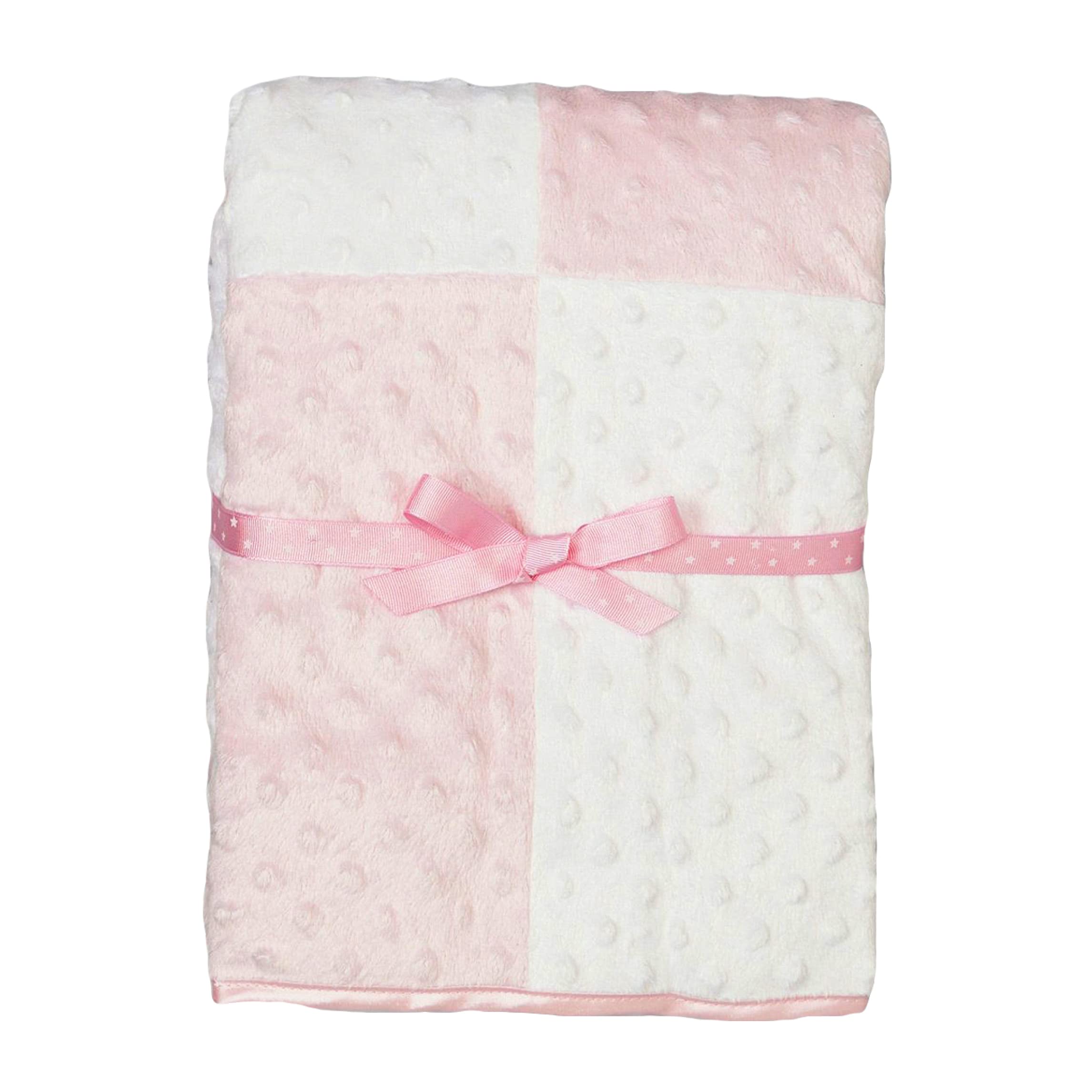 Spasilk Raised Dot Blanket, Baby Blanket with Satin Trim, Minky Baby Blanket, Pink